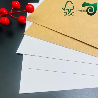 China FSC 325gsm Food Grade Kraft Paper White Coated Front Natural Brown Back 100% Virgin Pulp for sale
