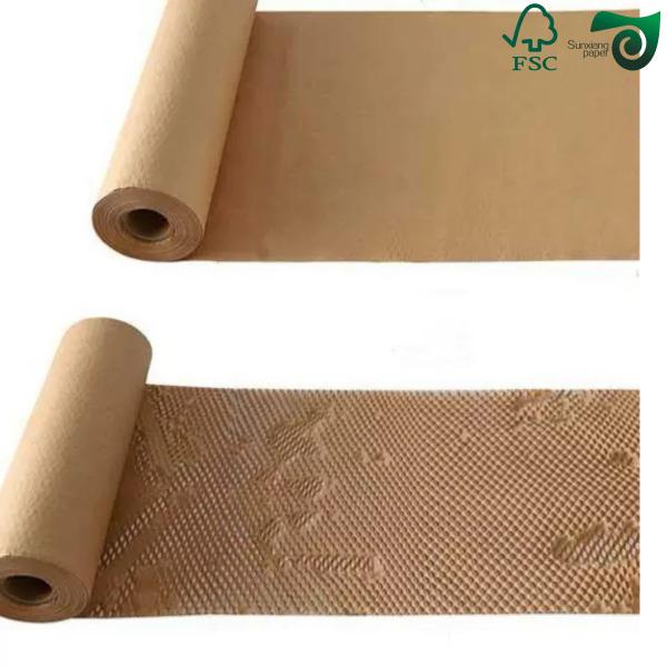Quality 100GSM Brown Honeycomb Paper Wrap Eco Cushion Packaging For E Commerce Fragile Items for sale
