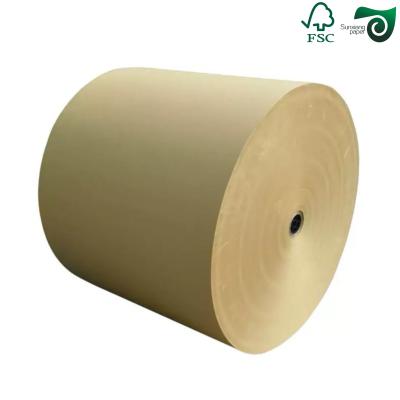 China FSC 50gsm 120gsm Brown High Strength Extensible Paper For Chemical Bags Roll Packing for sale