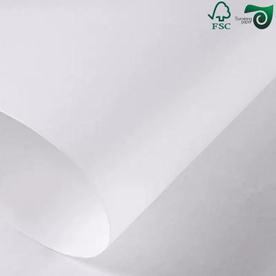 中国 80GSM 90GSM 食品安全ホワイトクラフト紙 バッグ製造用 超強力耐引裂性 全木材パルプ FSC 販売のため