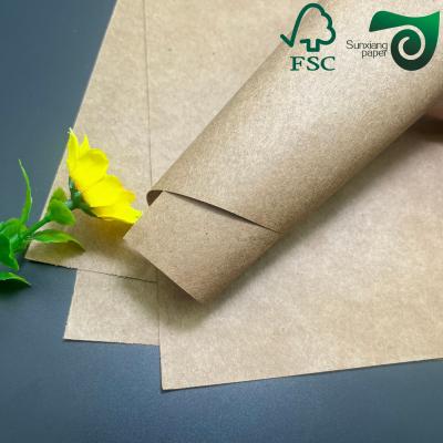 China FSC Uncoated Brown Kraft Paper 50gsm 60gsm For Food Grade Food Bags for sale