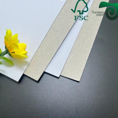 China FSC Printable Hard Fold Duplex Board 230gsm White Front  Grey Back For Notebook Covers for sale