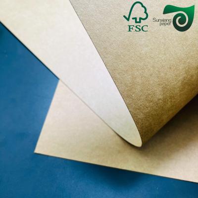 China Moisture-Proof Eco Brown Kraft Paper 300gsm 350gsm Fast Food Packaging Grade for sale