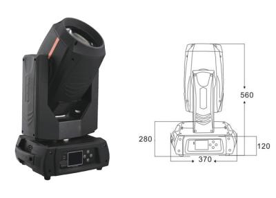 China Beam Moving Head LED Lighting 380W With Frost And 2 Prisms For Night Club for sale