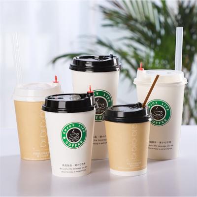 Eenmalige papieren kopjes voor warme dranken 8oz Ripple Wall Pe bedekte papieren kopjes voor afhaal