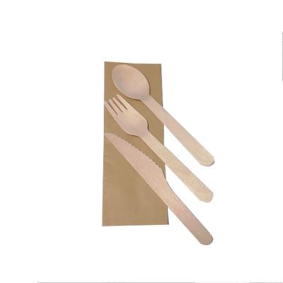 China Biodegradable Tableware Cutlery Set , Barbecue Wooden Forks And Spoons Disposable for sale