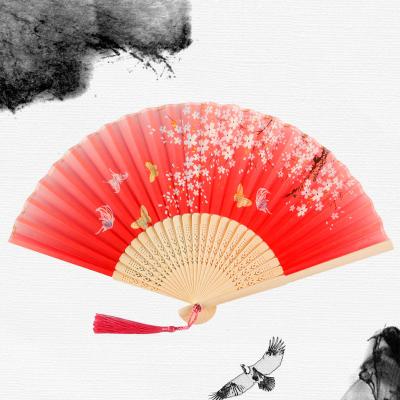 China Groothandel Chinees Custom Bamboe Printed Fabric Bamboe Ventilator Klapppapier Ventilator Hand Ventilator voor gunsten Gift for sale
