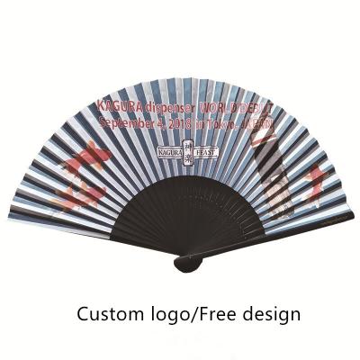 Sublimatie Blanks Gevouwen Polyester Bamboe Ventilatoren Bamboe Stof Folding Hand Ventilator Klakken Folding Hand Ventilator