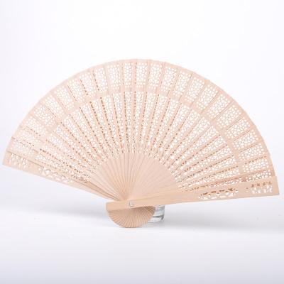 China Eco-Friendly Traditional Wooden Hand Fans With Metal Rings Bamboo Fan For Personalized Gift Hand Folding Fans for sale