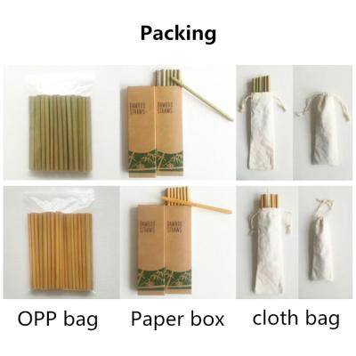China Nature Bamboo Eco-Friendly Bamboo Straws Custom Logo Drinking Straw for sale