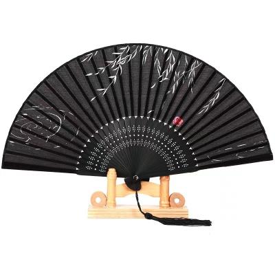 China DIY White Bamboo Folding Fan 21cm Handheld Fan for Wedding Party and Home Decoration for sale