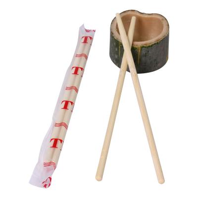 China Custom disposable chopsticks round bamboo chop sticks with paper bag or plastic package tableware bag for sale