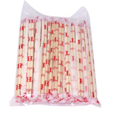 China Custom disposable chopsticks round bamboo chop sticks with paper bag or plastic package tableware bag for sale