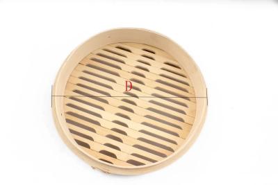 China 10 Inch Lid Dim Sum Bamboo Steamers , Rice Bamboo Momo Steamer Basket Kitchen for sale