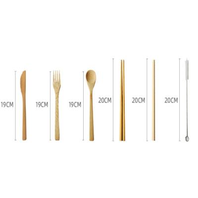 Cina Coltelleria di bambù organica dell'utensile delle posate dei bastoncini della forcella del cucchiaio di viaggio messa in sacchetto in vendita
