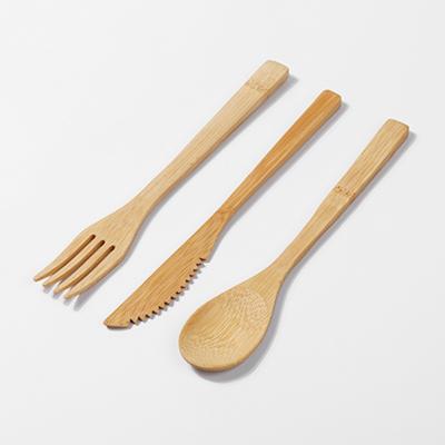 Cina Coltelleria di bambù organica dell'utensile delle posate dei bastoncini della forcella del cucchiaio di viaggio messa in sacchetto in vendita