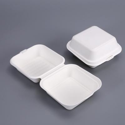 Cina 6 pollici della canna da zucchero di bagassa dell'hamburger portano via la scatola di pranzo Biobased biodegradabile in vendita