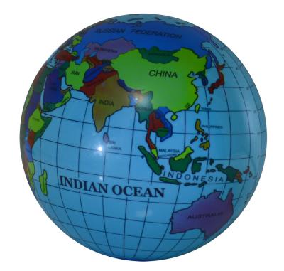 China full color printed inflatable PVC ball toys world map for sale