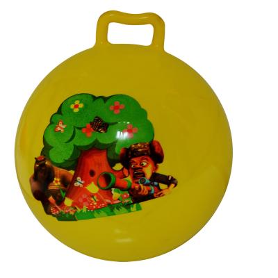 China space hopper printed inflatable PVC ball toys yellow bear coming for sale
