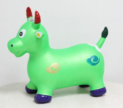 China jumping animal inflatable PVC sitting toys cow with music for sale