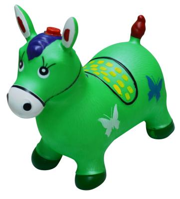 China jumping animal inflatable PVC sitting toys horse with color painting with music for sale