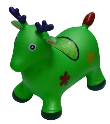China jumping animal inflatable PVC sitting toys deer with color painting with music for sale