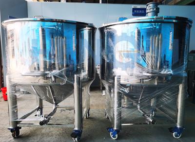 China Pneumatic Mixing 304 Stainless Steel Storage Tank with Wheels for sale