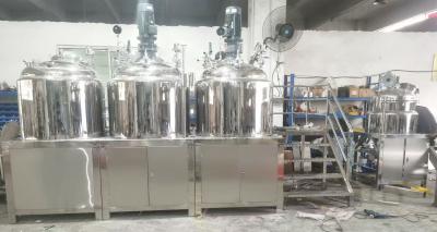 China 500L Fixed Vacuum Homogenizer Emulsifier Mixer For Cosmetic Body Lotion Cream for sale