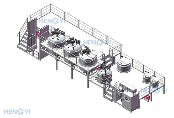 Quality Full Automatic Liquid Soap Production Line Shampoo Making Machine with Agitator for sale