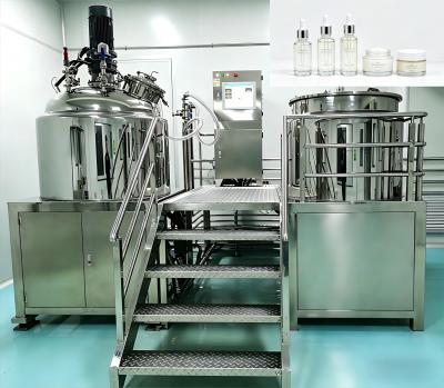 China 500L Fixed PLC Controlling Vacuum Emulsifier Mixer for Cosmetic for sale