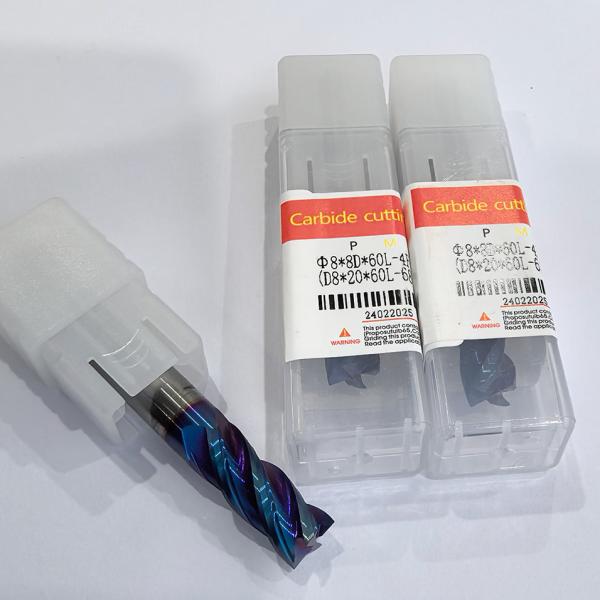 Quality Customized Solid Carbide Square End Mill Medical Device Manufacturing D8*20*60L-68° for sale