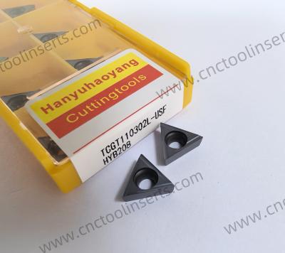 중국 CNC 보어링 삽입 Wc-Co PVD 코팅 TCGT110302L-USF HYB208, 초연합을 제외한 모든 기계가 어려운 재료에 적용됩니다. 판매용