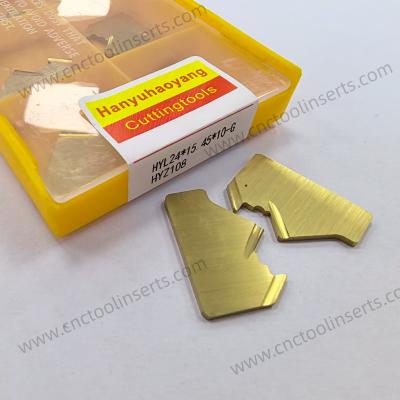 Cina Inserto a scanalatura CNC con rivestimento PVD HYL24*15.45*10-G HYZ108, adatto per la lavorazione dell'acciaio mite a basse velocità di taglio. in vendita