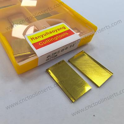 Cina Inserto a scanalatura CNC con rivestimento PVD HYL23*13.45-R1.5-G HYZ108, adatto per la lavorazione di acciaio tenero a basse velocità di taglio. in vendita