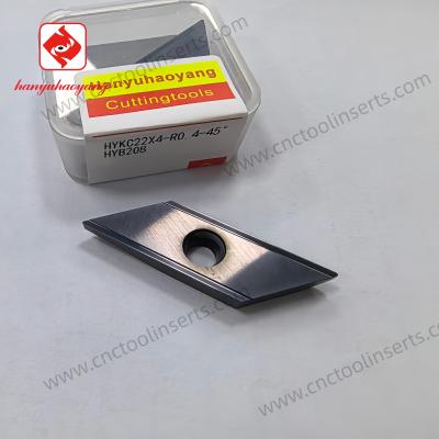 China CNC Freesdraai-inzet, Afschuincutter met PVD-coating HYKC22X4-R0.4-45° HYB208, Geschikt voor moeilijk te bewerken materialen, exclusief hogetemperatuurlegeringen Te koop