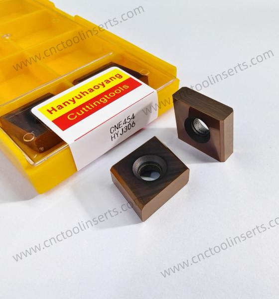 Quality CNC heavy-duty peeling turning insert, model HYCNE454, with PVD coating HYJ306, primarily designed for drilling difficult-to-machine materials, stainless steel, and high-hardness mold steel processing for sale
