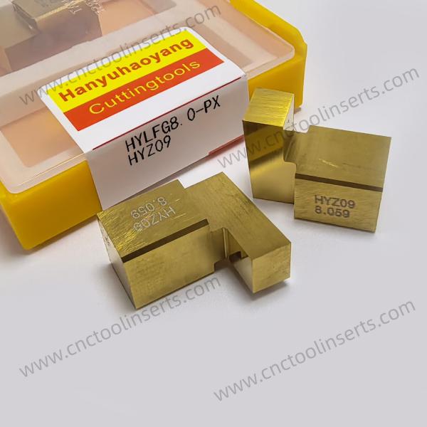 Quality PVD Coated CNC Grooving Insert HYLFG8.0-PX with HYZ09 Coating for Mild Steel Machining for sale