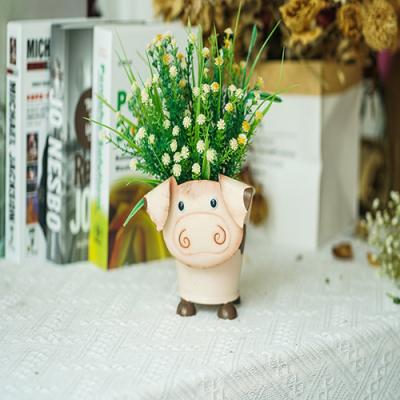 Cina Il desktop divertente del vaso della piantatrice degli animali del metallo orna il vaso domestico del giardino della decorazione in vendita