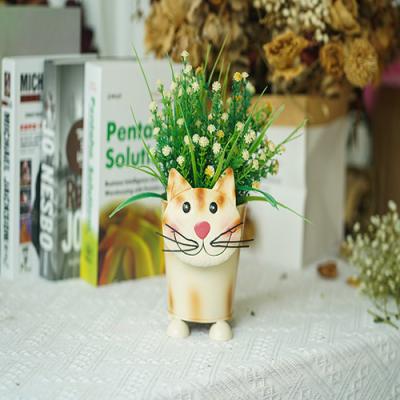 Cina Il desktop divertente del vaso della piantatrice degli animali del metallo orna il vaso domestico del giardino della decorazione in vendita