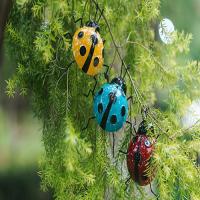 China Metal Ladybug Garden Ornaments - Weatherproof Yellow Decor in Small & Medium Sizes - 1000pcs Minimum Order for sale