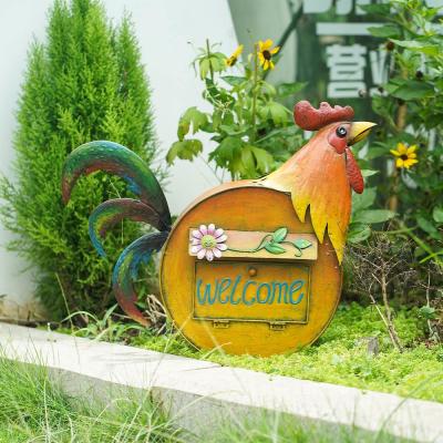 Cina Cassetta delle lettere fatta a mano del gallo del metallo di DIY dell'ornamento animale creativo del giardino in vendita