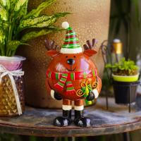 China Custom Metal Christmas Elk Decorations - Handcrafted Rustproof Outdoor Figurines with 100pc MOQ and 60-80 Day Delivery for sale