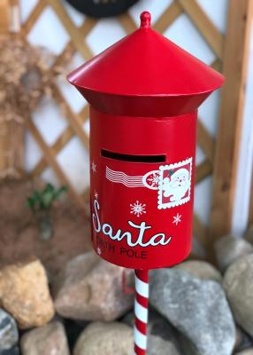 Cina Condizione all'aperto della scatola di Art Modern Metal Santa Post dell'iarda del metallo di Natale in vendita