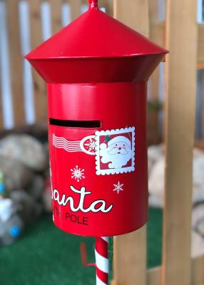Cina Condizione all'aperto della scatola di Art Modern Metal Santa Post dell'iarda del metallo di Natale in vendita