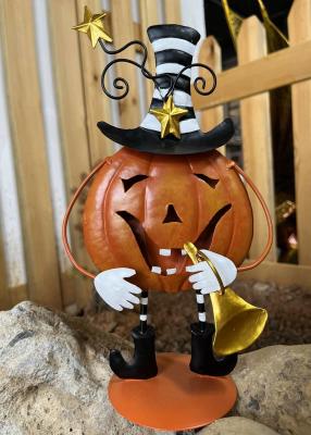 Cina Piccolo Halloween orna la Jack-O-lanterna leggera del metallo all'aperto in vendita