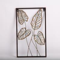 China Rectangular Iron Frame Wall Ornaments with Leaf Design - Custom Sizes Available - Minimum Order 100 Pieces for sale