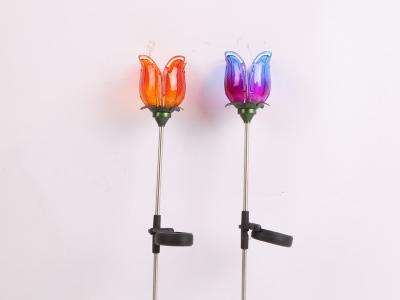 Cina Decorazioni di fiori in metallo solare Outdoor Plug In Decorazioni Fiore di tulipano Fiore di girasole in vendita