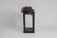 China Charming Handcrafted Christmas Decorations For Winter Holiday Decor Black Candlestick Lantern for sale