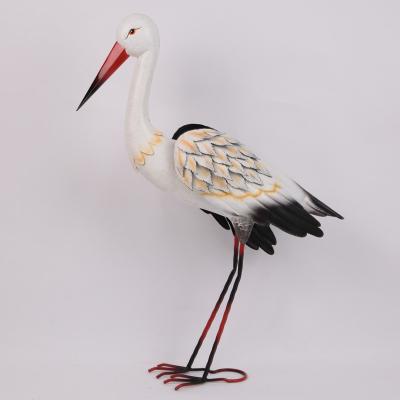 Cina Ferro gambe lunghe gru Natura metallo impermeabile ornamento giardino animali design durevole in vendita