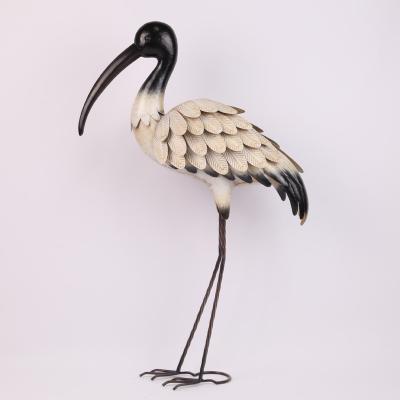 Cina Ferro gambe lunghe gru Natura metallo impermeabile ornamento giardino animali design durevole in vendita